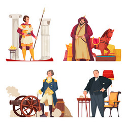 Historical people set Royalty Free Vector Image