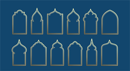 Islamic window frames collection Royalty Free Vector Image