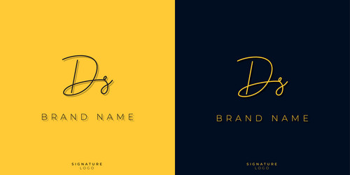 Luxury initial letters ds logo design Royalty Free Vector