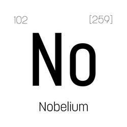 Nobelium no periodic table element Royalty Free Vector Image