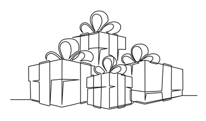 One Line Drawing Christmas Vector Images (over 2,300)