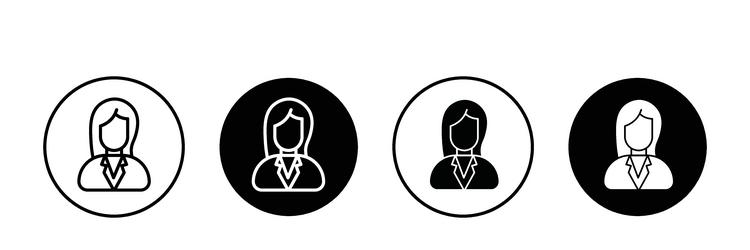 Stewardess icon set flight crew business symbol Vector Image