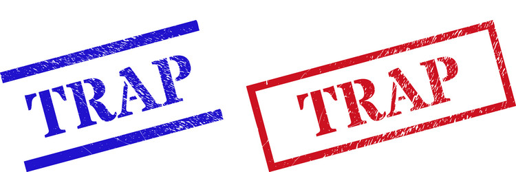 Trick textured rubber seal stamps with rectangle Vector Image