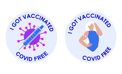 Set different vaccination stamps or stickers i Vector Image