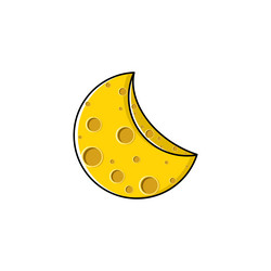 Moon design with cheese texture Royalty Free Vector Image