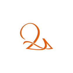 Number 2 curves ribbon simple logo Royalty Free Vector Image