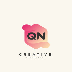 Qn initial letter logo icon design template Vector Image