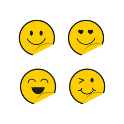 Smile emoticon template design Royalty Free Vector Image