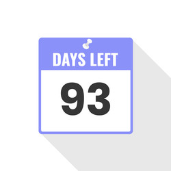 93 days left countdown sales icon days left Vector Image