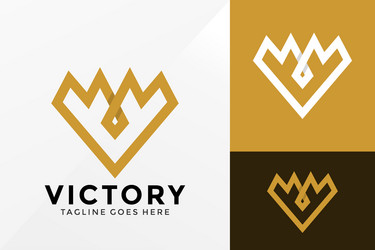 Letter v crown logo icon Royalty Free Vector Image