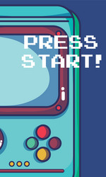 Press start retro videogame Royalty Free Vector Image