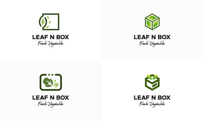 Vegetable box logo designs concept nature Vector Image