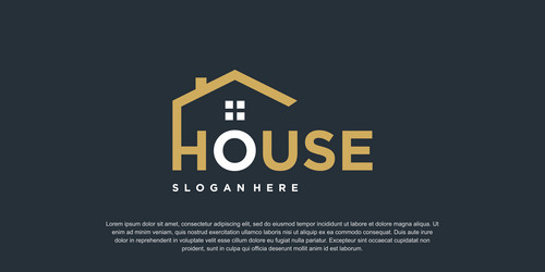 Food house logo design collection with modern Vector Image