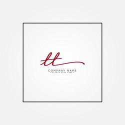 Tt signature logo - handwritten logo template Vector Image
