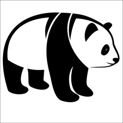 Sitting panda rear view Royalty Free Vector Image