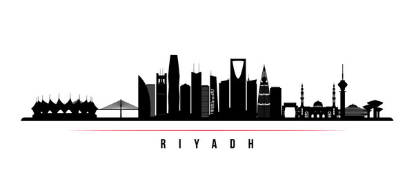 Flat line riyadh banner Royalty Free Vector Image