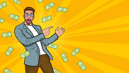 Surprise business man successful and shocking Vector Image