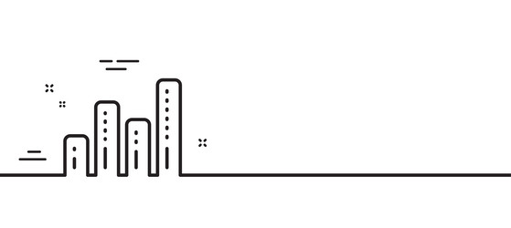 Graph line icon column chart sign minimal Vector Image