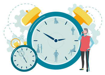 Time management control flat Royalty Free Vector Image