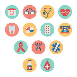 Colorful medical icon set in trendy flat style Vector Image