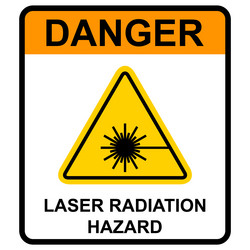 Laser radiation danger class 2m label icon safety Vector Image