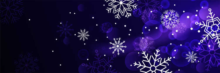 Christmas blue banner background with snow Vector Image