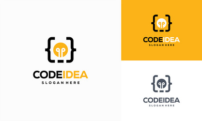 Code idea logo designs concept programmer Vector Image