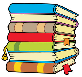 Cartoon books in various positions Royalty Free Vector Image