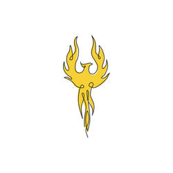 One single line drawing luxury phoenix bird Vector Image