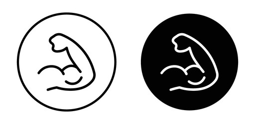 Strong hand icon set muscle flex power symbol Vector Image