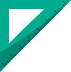 Triangle ruler symbol black and white Royalty Free Vector