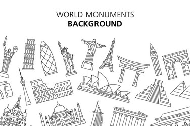 World monuments background Royalty Free Vector Image