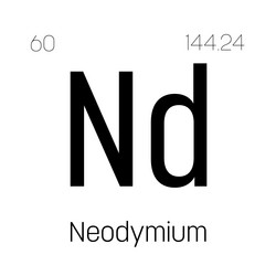 Neodymium nd periodic table element Royalty Free Vector