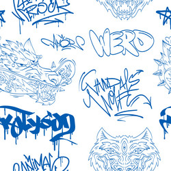 Seamless pattern graffiti street art tag Vector Image