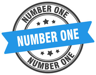 Number one stamp label on transparent Royalty Free Vector