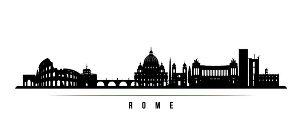 Rome skyline silhouette with reflection landscape Vector Image