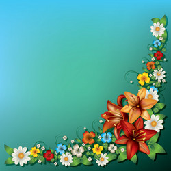Abstract spring floral background with flowers Vector Image