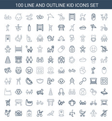 100 kid icons Royalty Free Vector Image - VectorStock