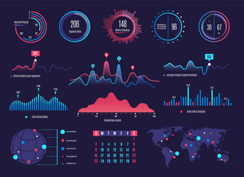 Dashboard ui data hud diagram design graph Vector Image