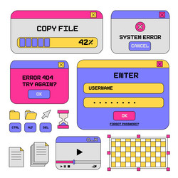 Retro user interface ui copying Royalty Free Vector Image