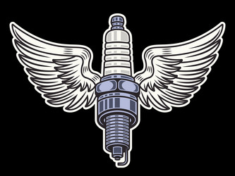 Spark plug with wings Royalty Free Vector Image