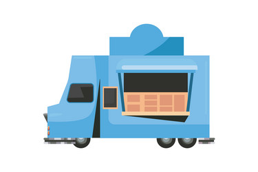 Four flat food trucks Royalty Free Vector Image