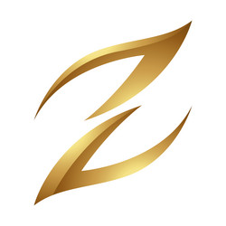 Golden letter z symbol on a white background Vector Image
