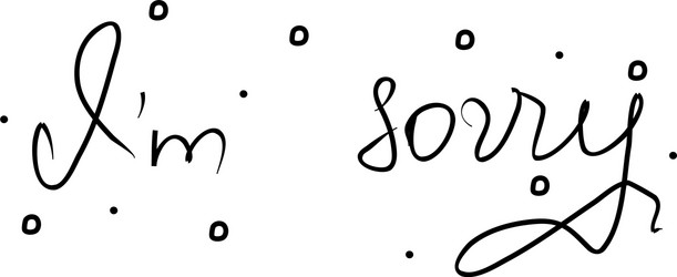 Hand lettering for apologize word sorry Royalty Free Vector