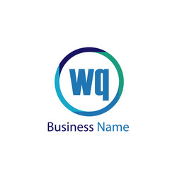 Initial letter wq logo template design Royalty Free Vector
