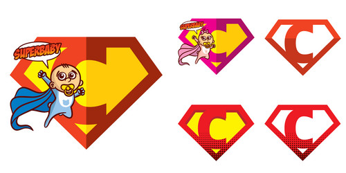 Super hero logo letters superhero alphabet Vector Image