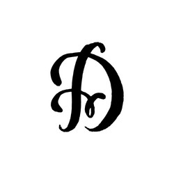 Beautiful hand written capital letter a with curls