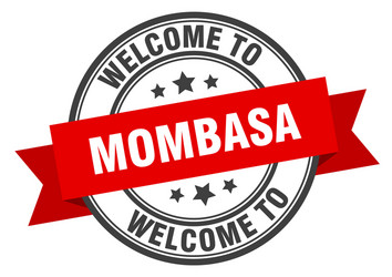 Welcome to mombasa stamp round sign Royalty Free Vector