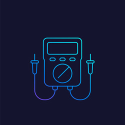 Multitester or multimeter line icon Royalty Free Vector