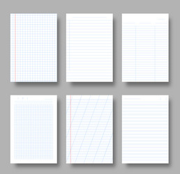 Notebook blank grid square lined paper sheet page Vector Image
